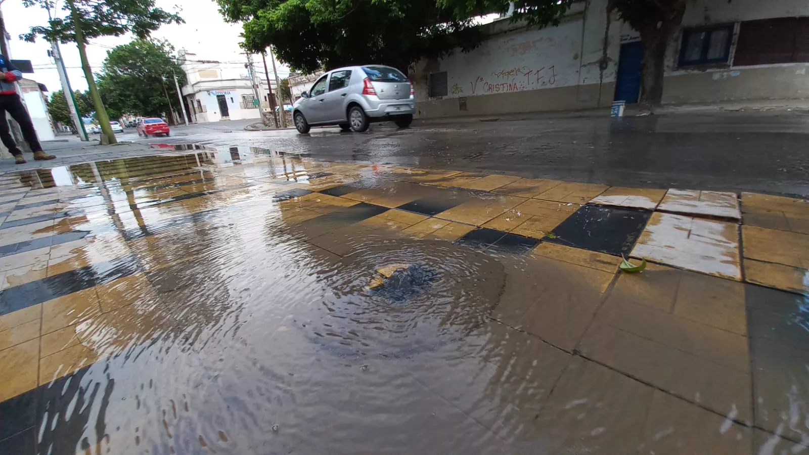 Parece una fuente: inmensa pérdida de agua potable